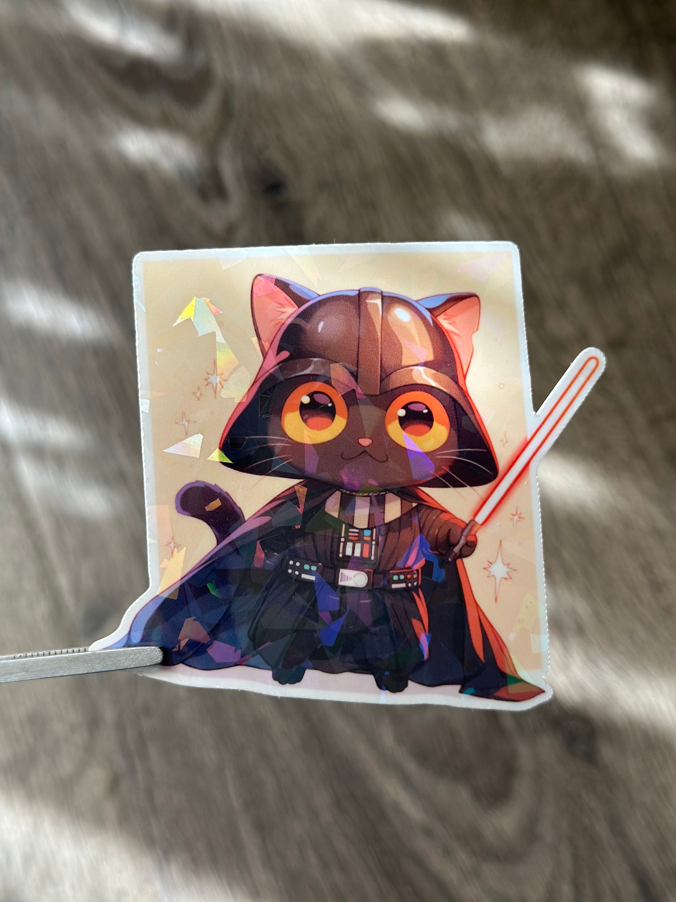 Cat Darth Vader Vinyl Sticker: Star Wars Fan Art, Waterproof Decal (3 ...