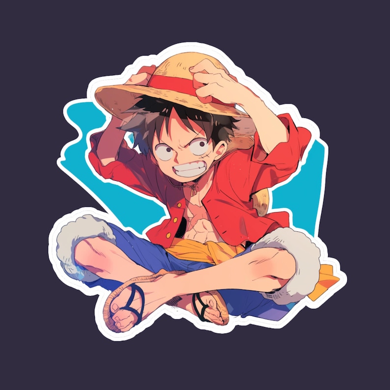 Holographic Luffy One Piece Sticker, One Piece Waterproof Vinyl Decal ...