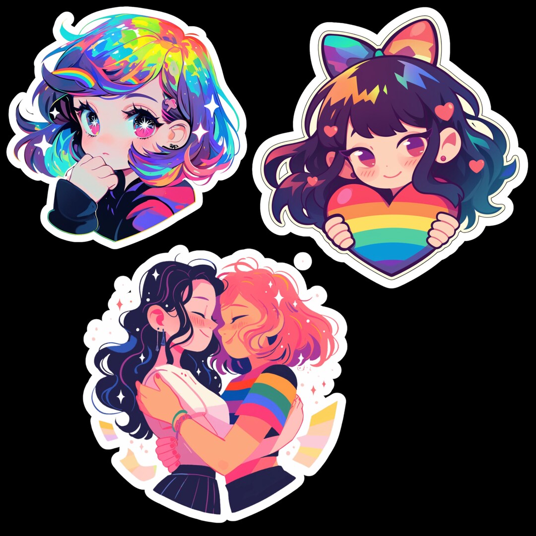 Holographic Anime Pride Sticker: Waterproof Laptop Decal - Etsy