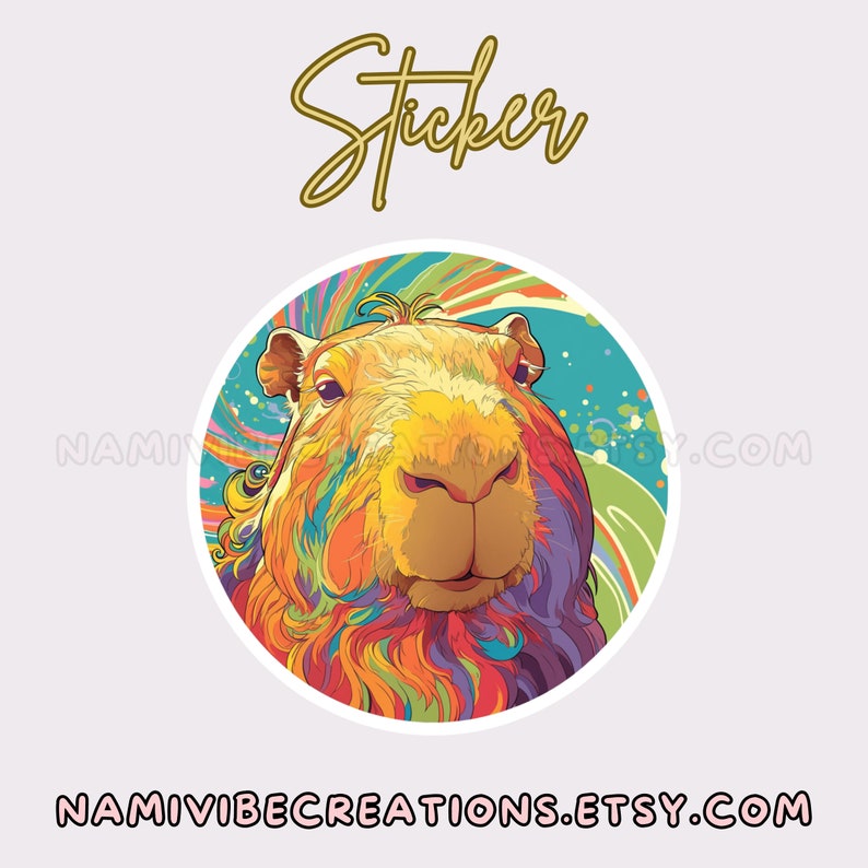 Capybara Sticker Holographic Sticker or Glossy, Waterproof Sticker ...