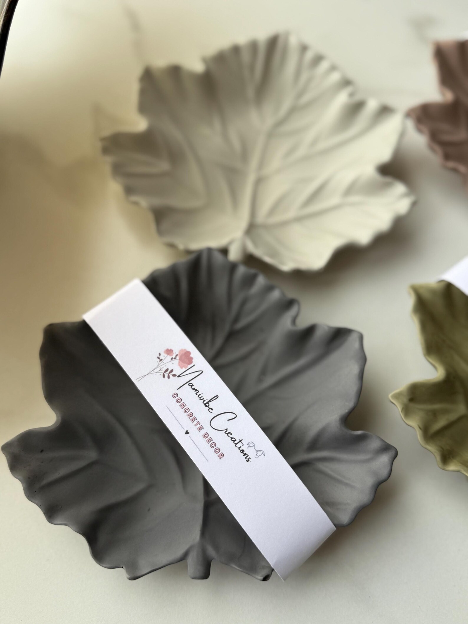 Handmade Concrete Maple Leaf Ring Dish: Rustic Trinket Tray - Etsy