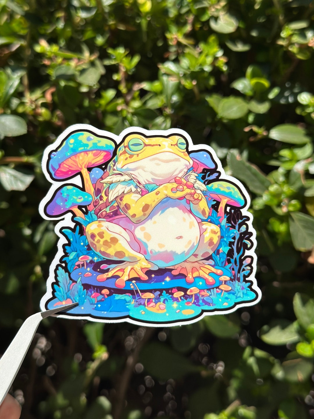Psychedelic Frog Sticker: Glossy or Holographic Waterproof Vinyl Decal ...