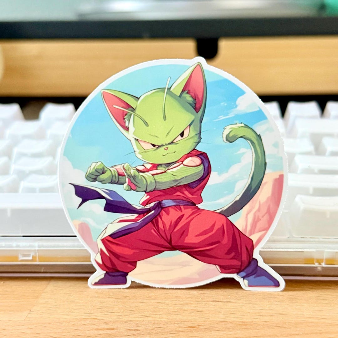 Cat Piccolo Sticker: Dragon Ball Z Anime Fan Art, Waterproof Vinyl ...