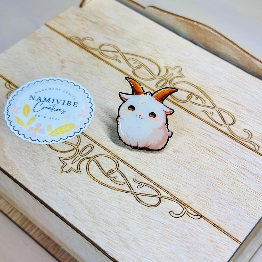 Goat Pin, Farm Friend Pin Gift, Cute Shrink Plastic Pin, Goat Lover Pin ...