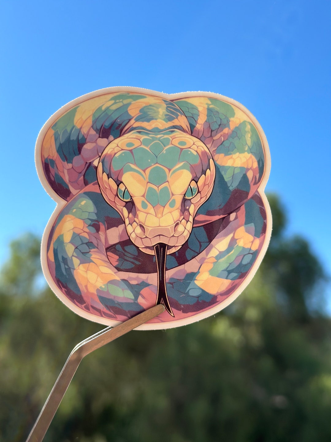 Holographic Snake Sticker - Glossy Snakeskin Decal - Reptile Gift - Etsy