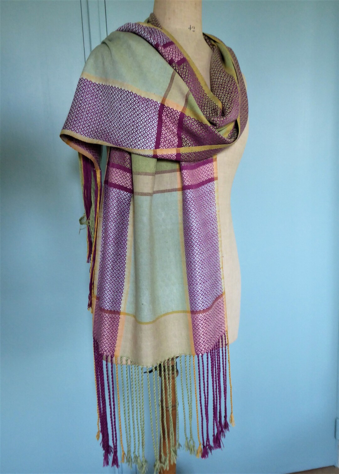 Handwoven Naturally Dyed Silk Shawl/wrap/scarf Dyed With Plants and ...