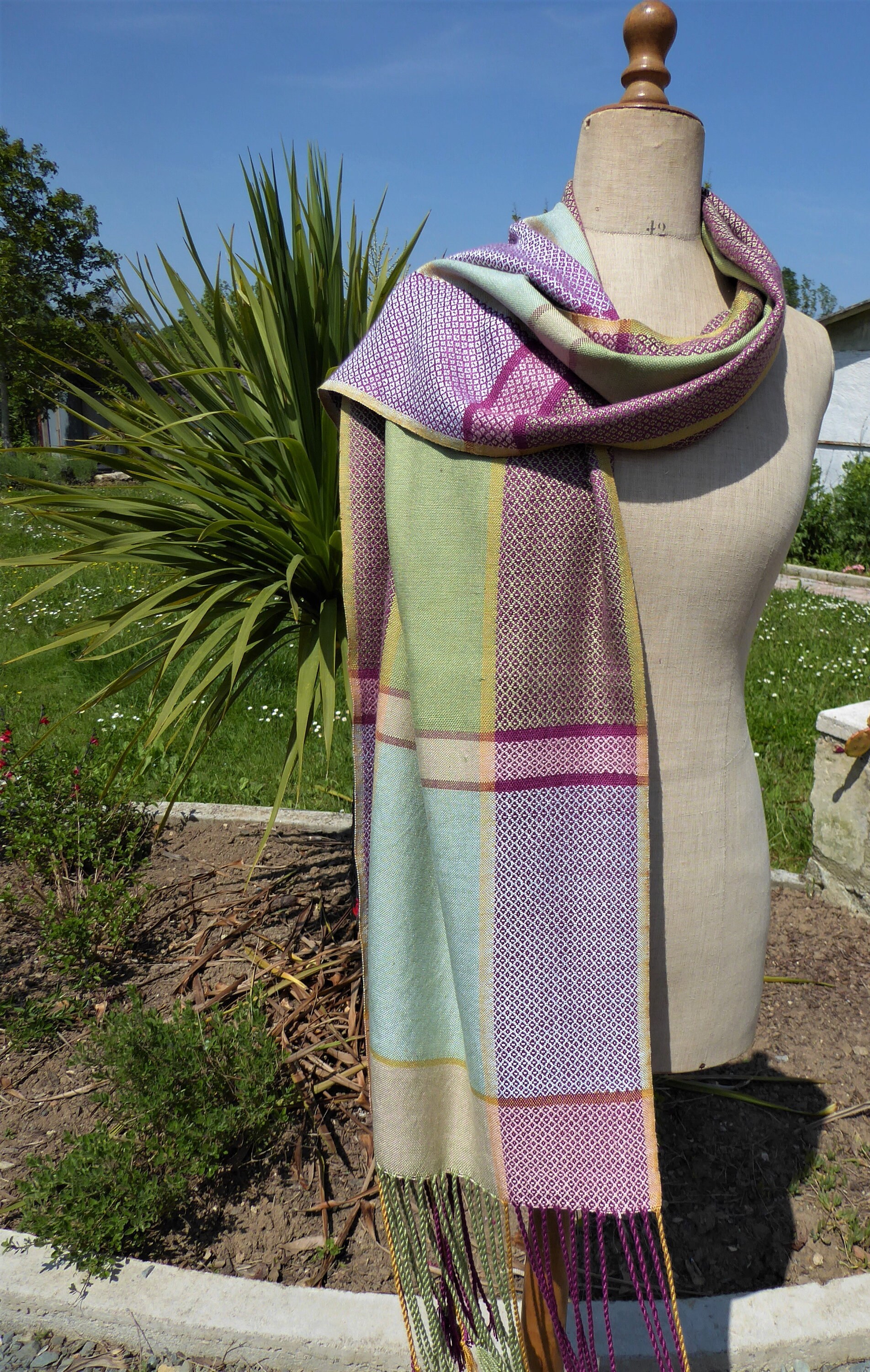 Handwoven Naturally Dyed Silk Shawl/wrap/scarf Dyed With Plants and ...
