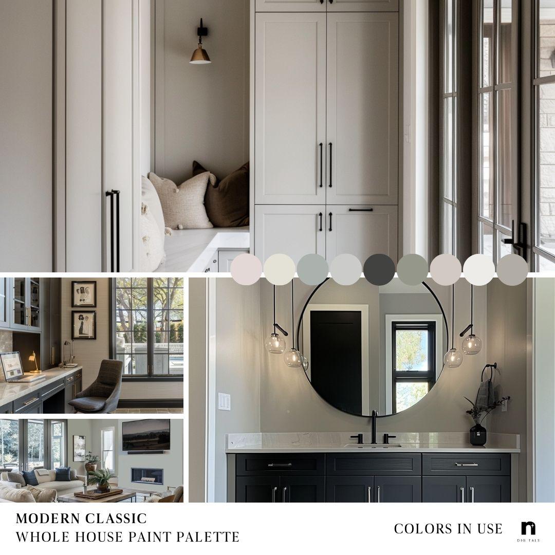 Sherwin Williams Modern Classic Home Paint Scheme, Whole Home Color ...