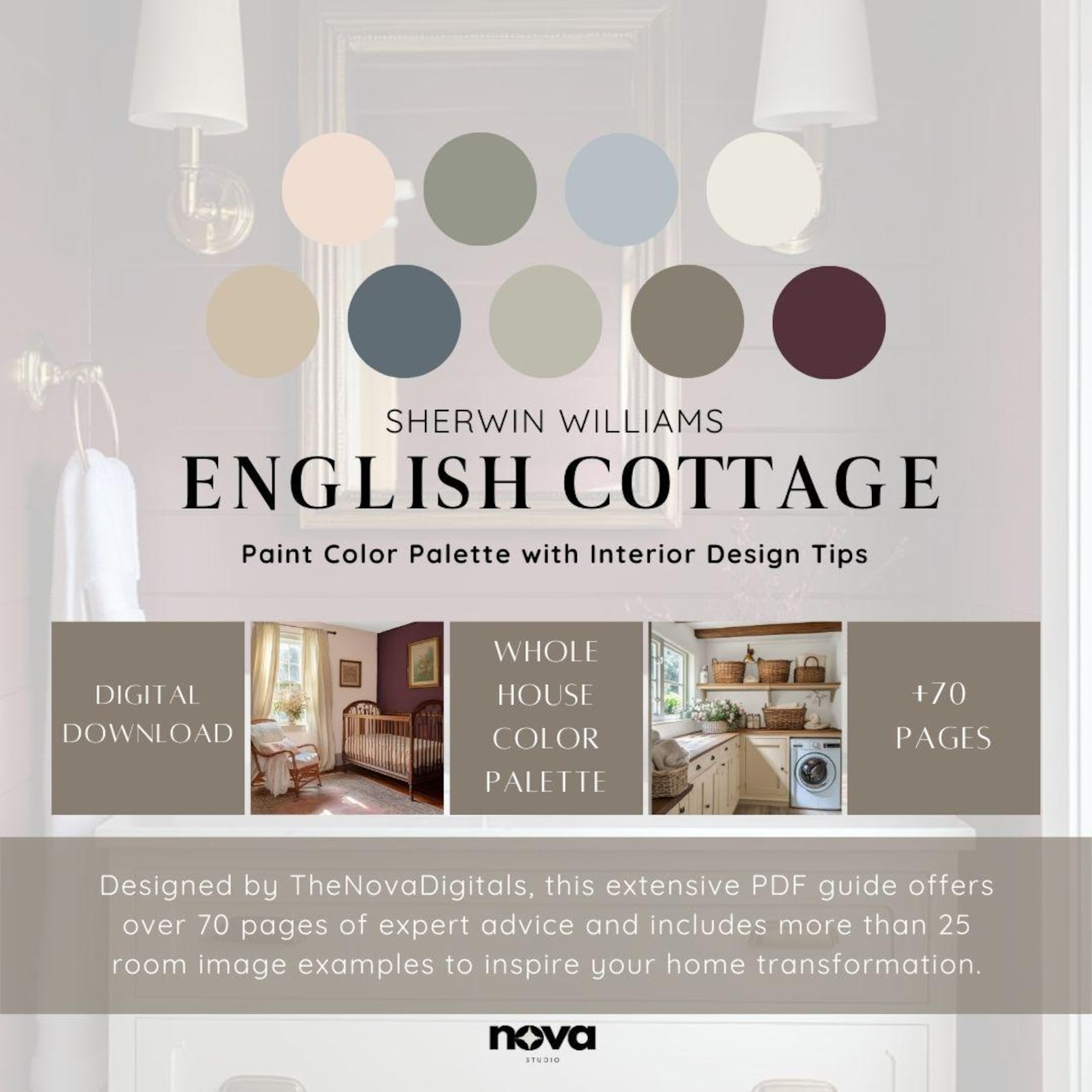 ENGLISH COTTAGE Whole House Paint Color Palette Sherwin Williams Home ...