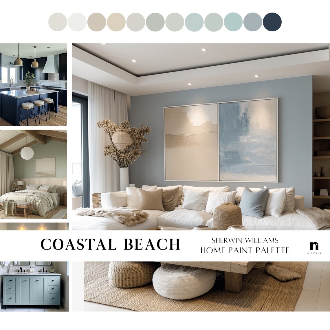 Sherwin Williams Coastal Beach Home Paint Scheme, Whole House Color ...