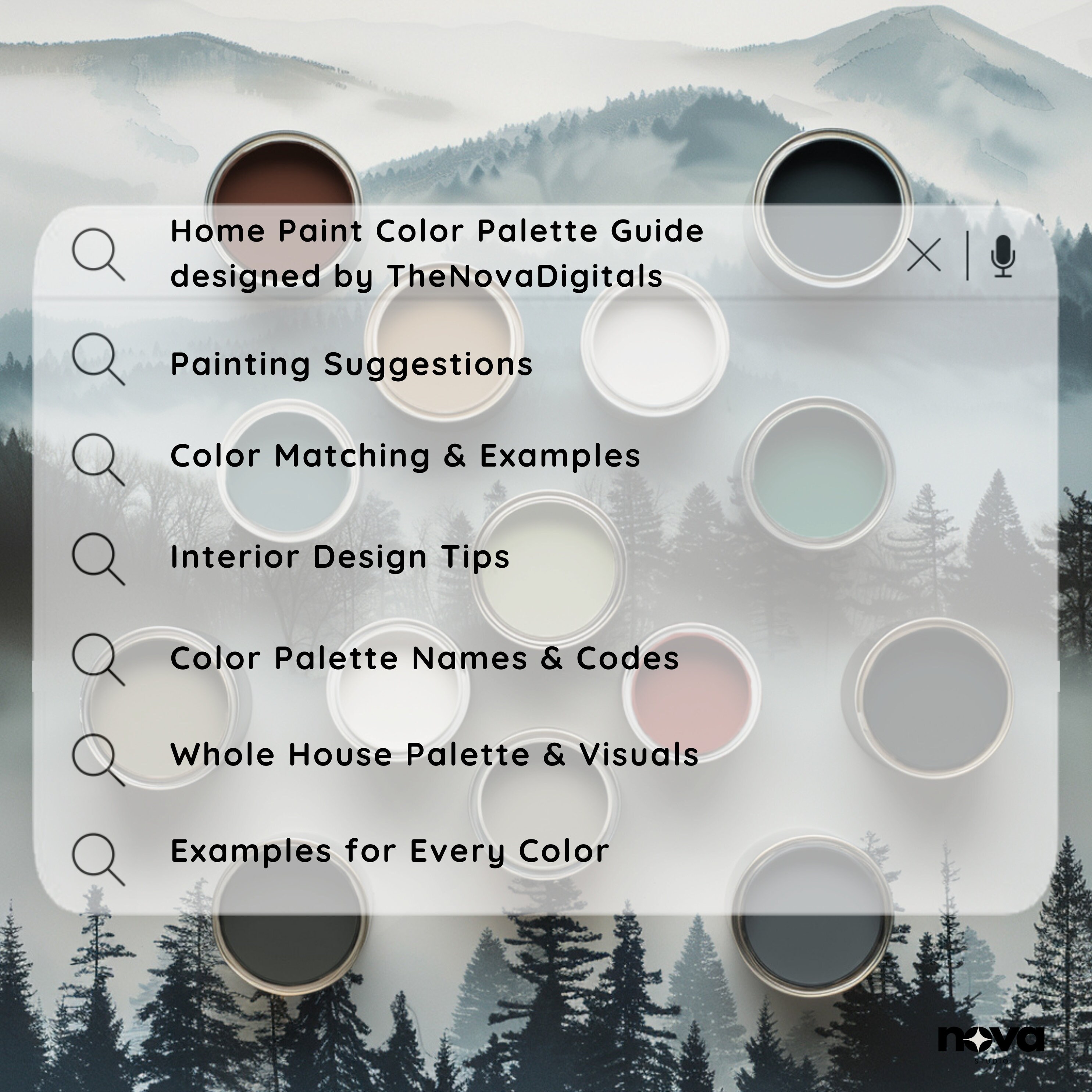 Modern Mountain House Home Paint Palette, Benjamin Moore Whole Home ...