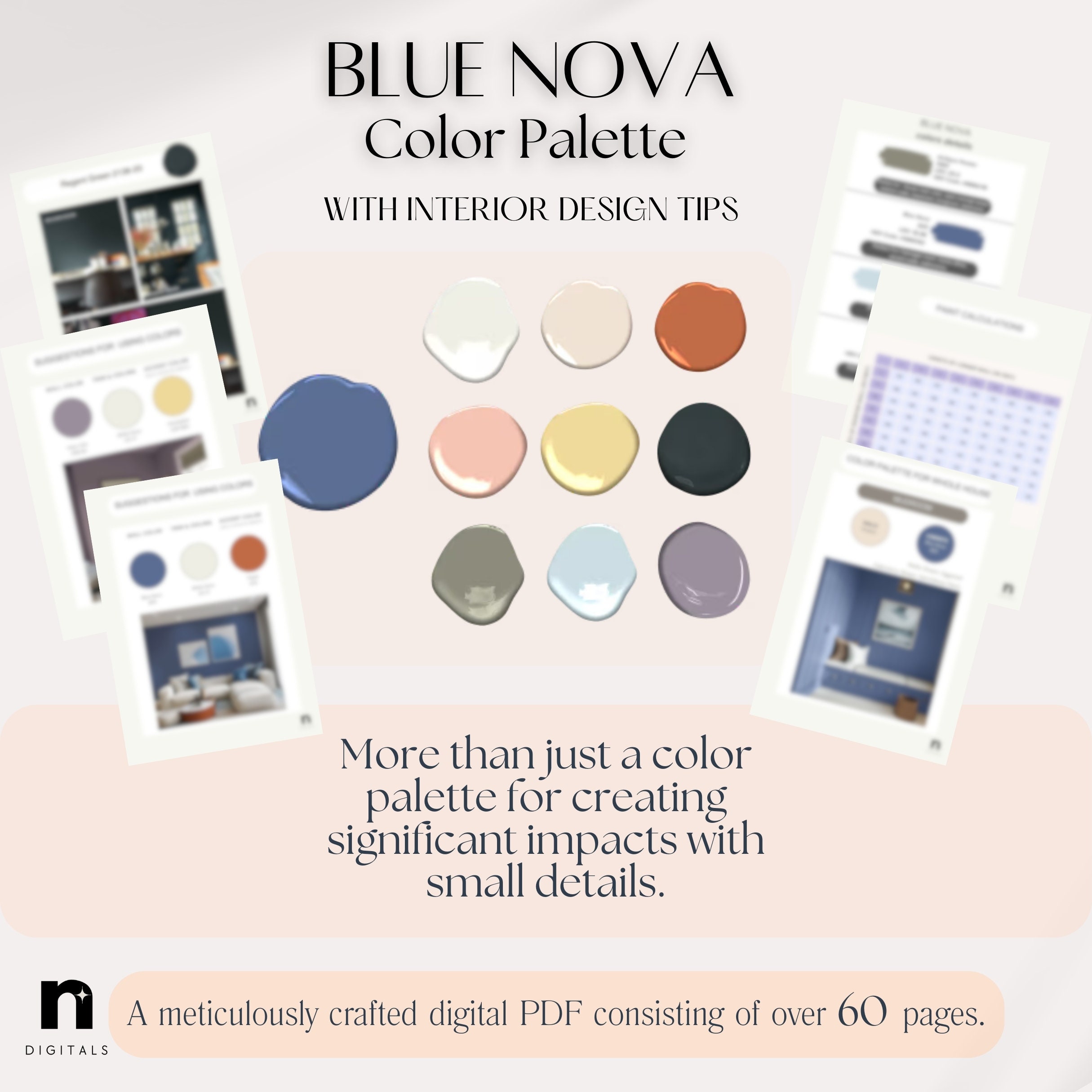 Blue Nova Paint Color Palette Benjamin Moore, Color of the Year 2024 ...