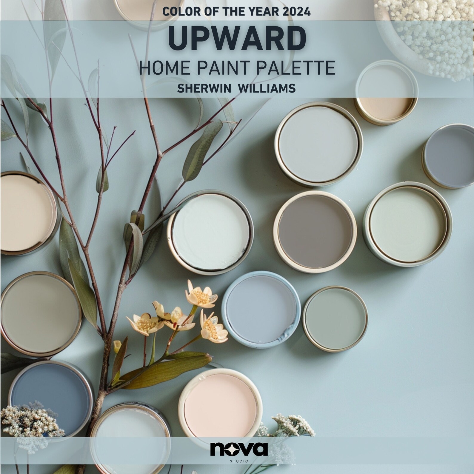 UPWARD Color of the Year 2024 Home Color Palette, Sherwin Williams ...