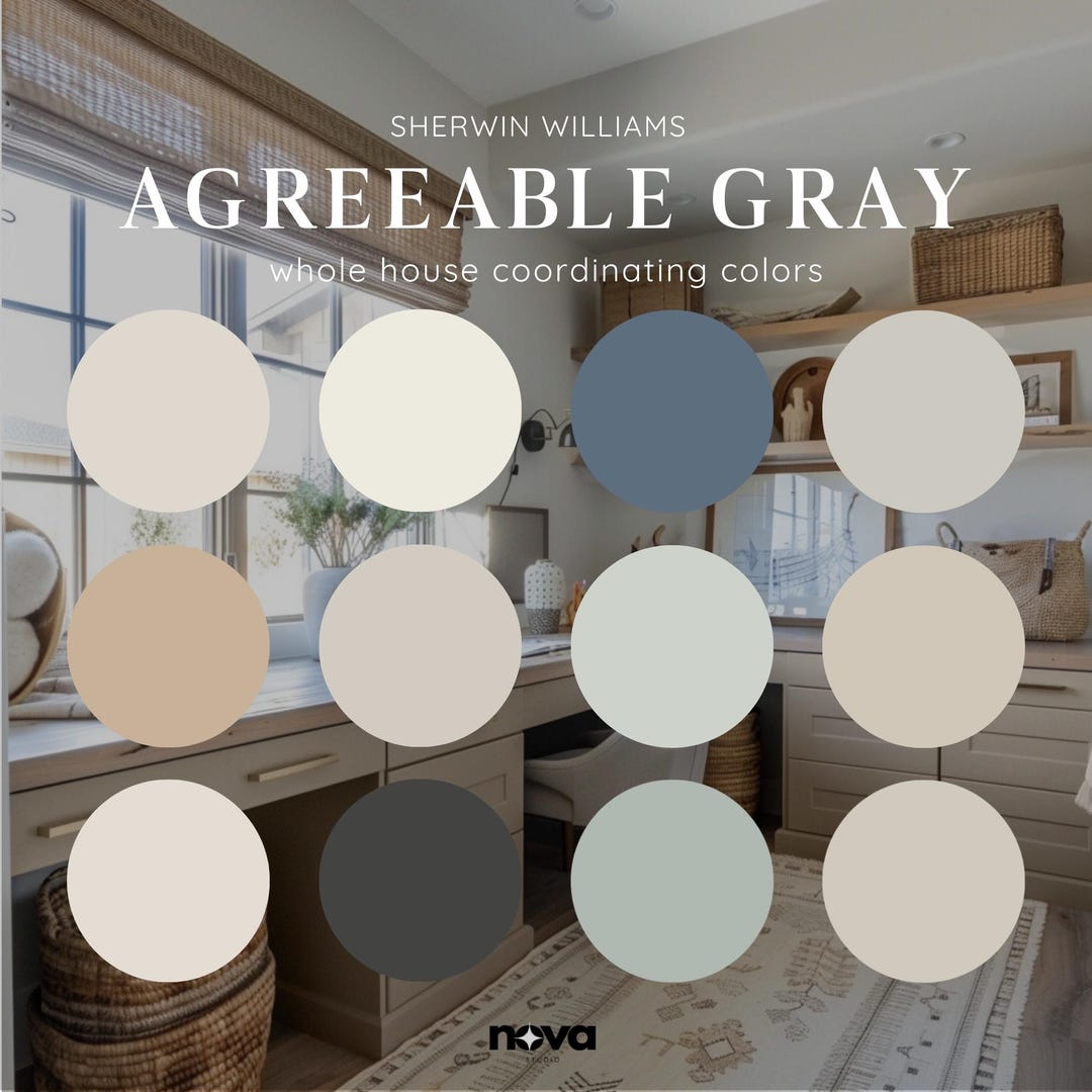 Sherwin Williams Inspired Agreeable Gray Whole House Paint Palette ...