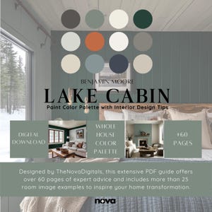 LAKE CABIN Benjamin Moore Home Color Palette Whole House Paint Scheme ...