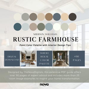 Rustic Farmhouse Home Paint Color Palette for Cozy Home Decor, Neutral ...