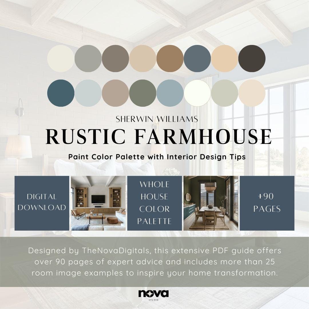 RUSTIC FARMHOUSE Sherwin Williams Home Paint Palette, Whole House ...