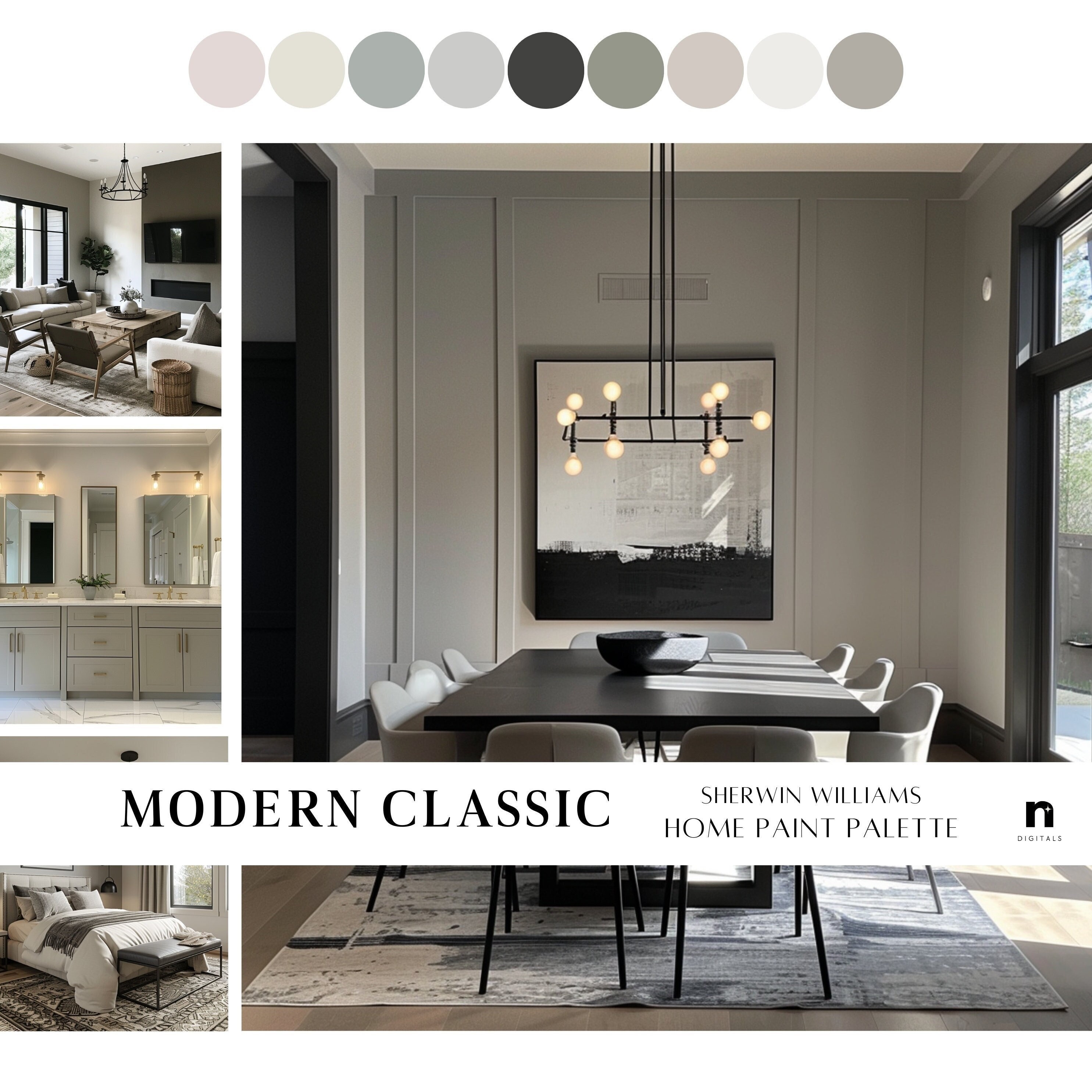 Sherwin Williams Modern Classic Home Paint Scheme, Whole Home Color ...
