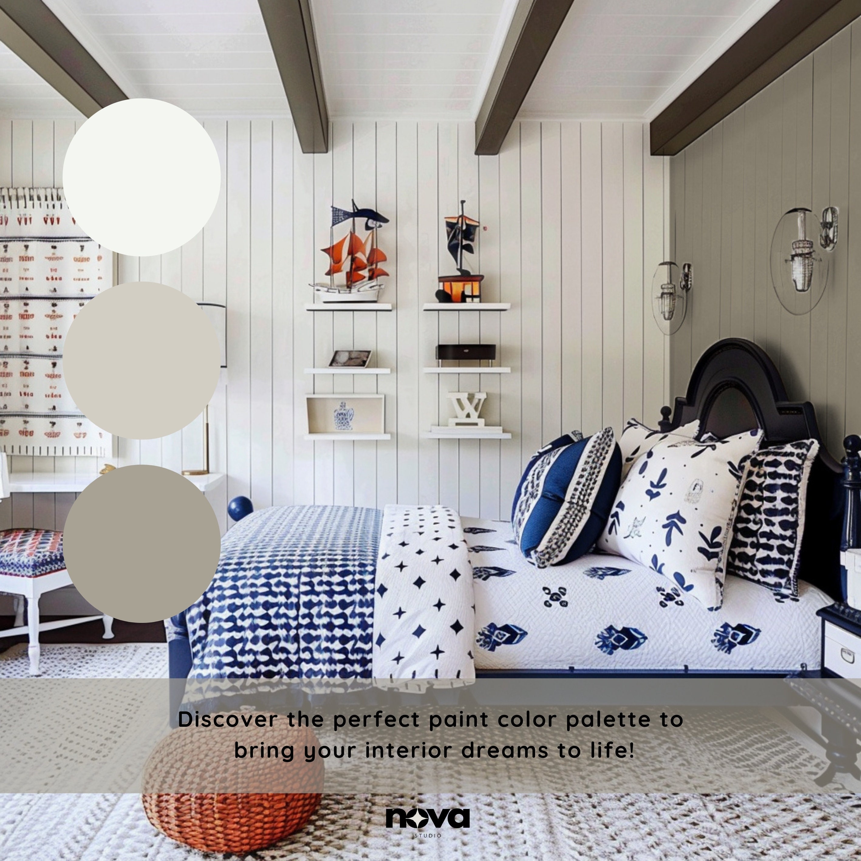 Lake House Home Paint Palette, Benjamin Moore Whole Home Color Scheme ...