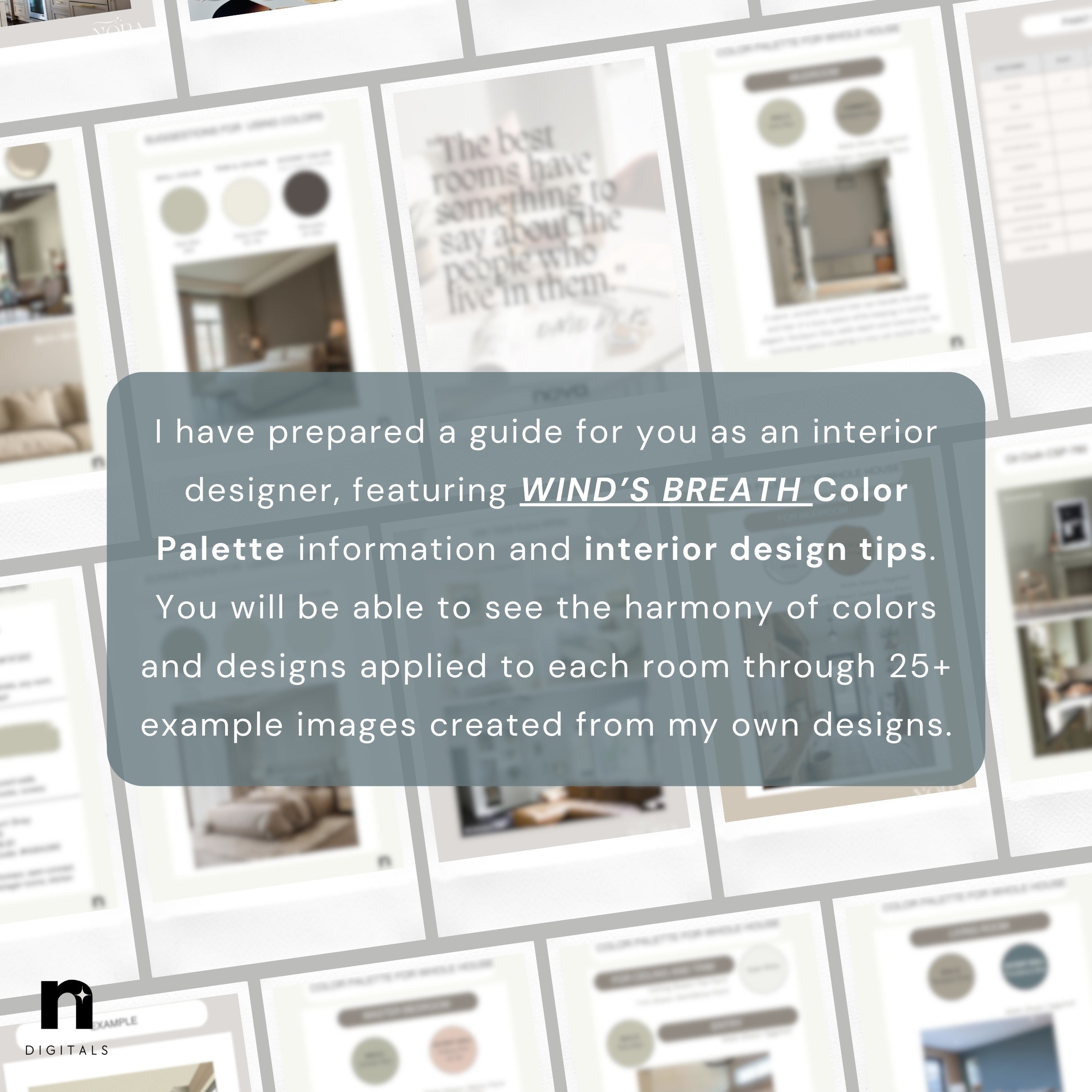 WIND'S BREATH Benjamin Moore Home Paint Color Palette With Interior ...