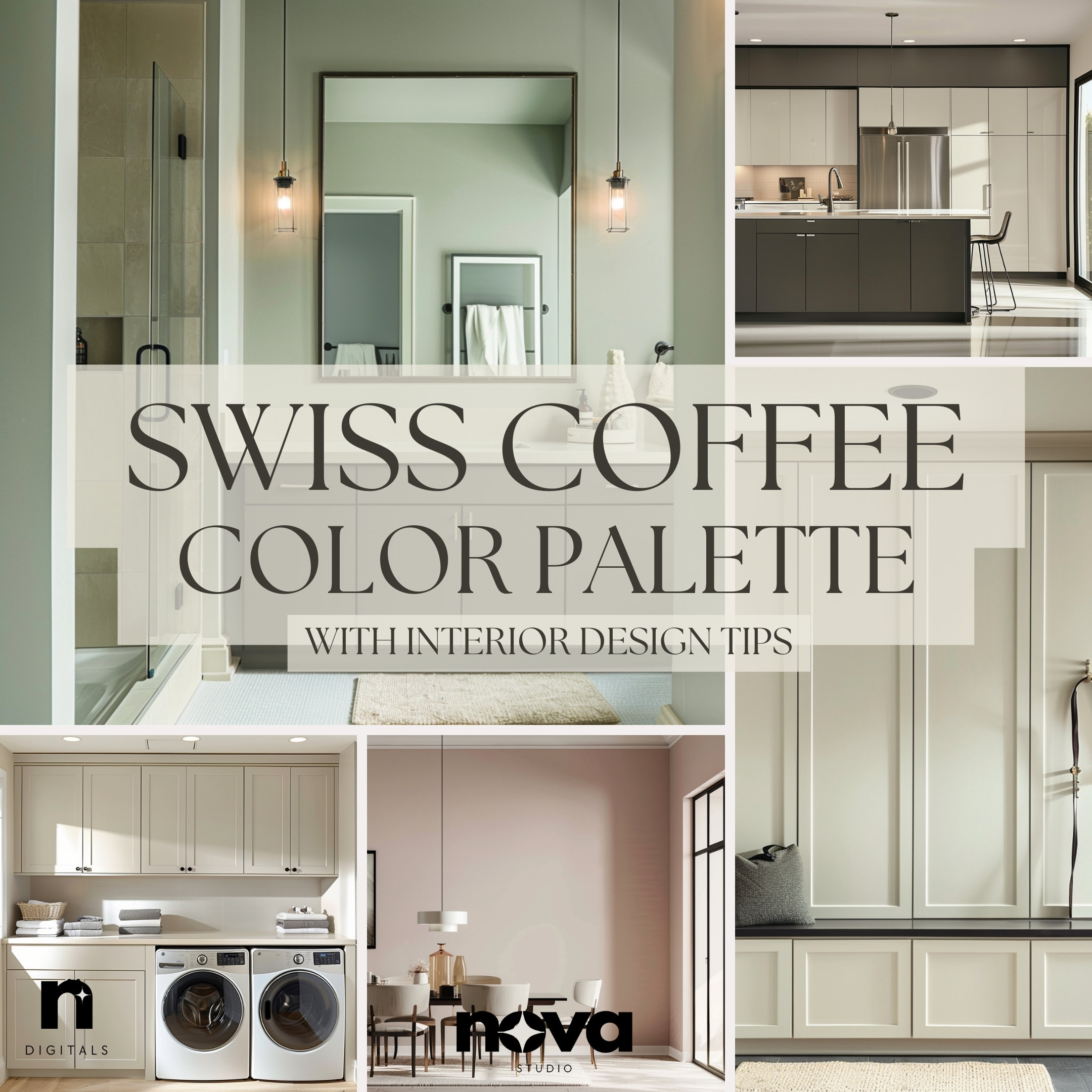 SWISS COFFEE Benjamin Moore Whole House Paint Palette, Neutral Interior ...