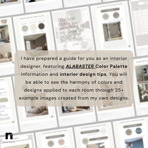 ALABASTER Sherwin Williams Paint Color Palette With Interior Design ...