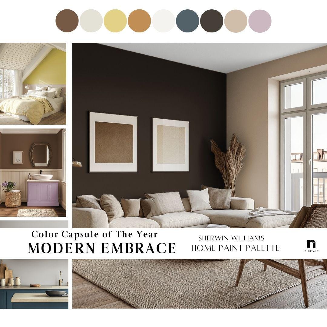 Guia de Paletas de Cores Modern Embrace da Sherwin Williams Home, mais ...