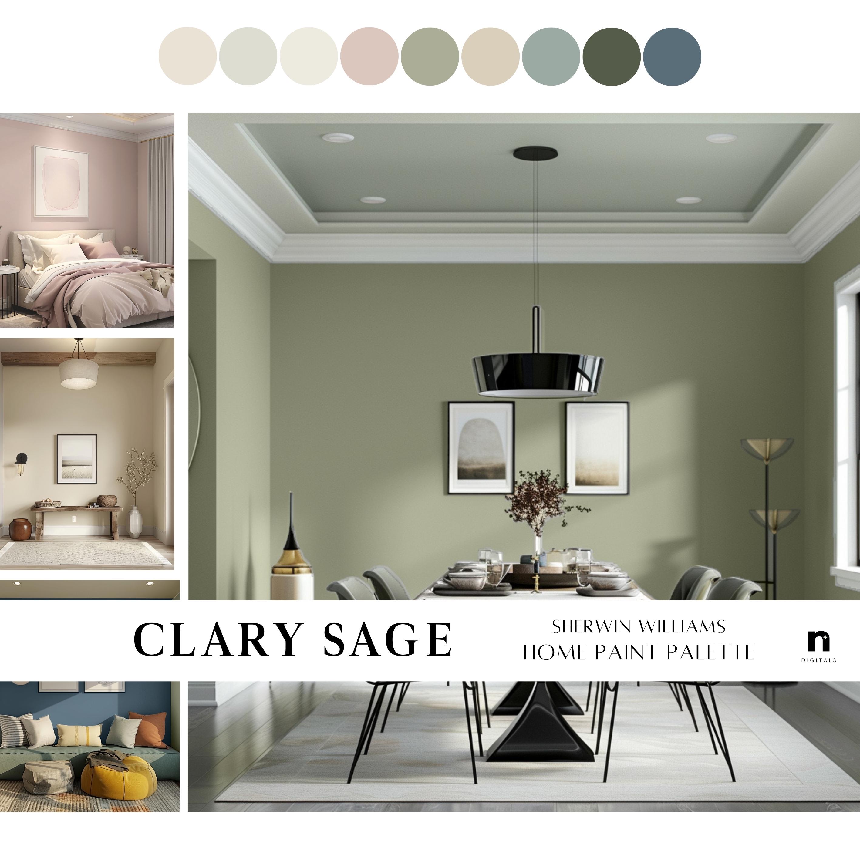 CLARY SAGE Sherwin Williams Paint Palette, Whole House Color Palette ...