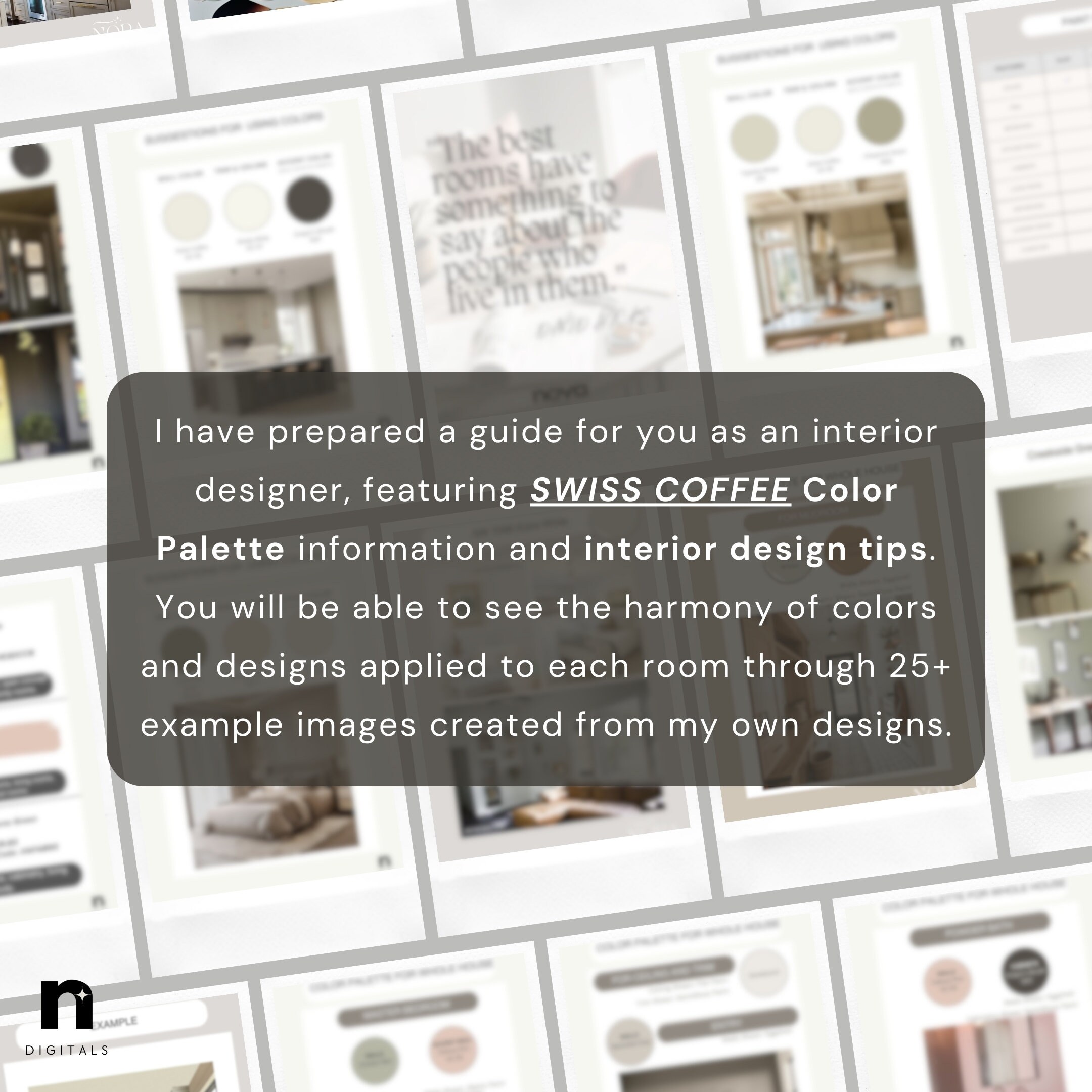 SWISS COFFEE Benjamin Moore Whole House Paint Palette, Neutral Interior Home Color Schemes, Bm ...