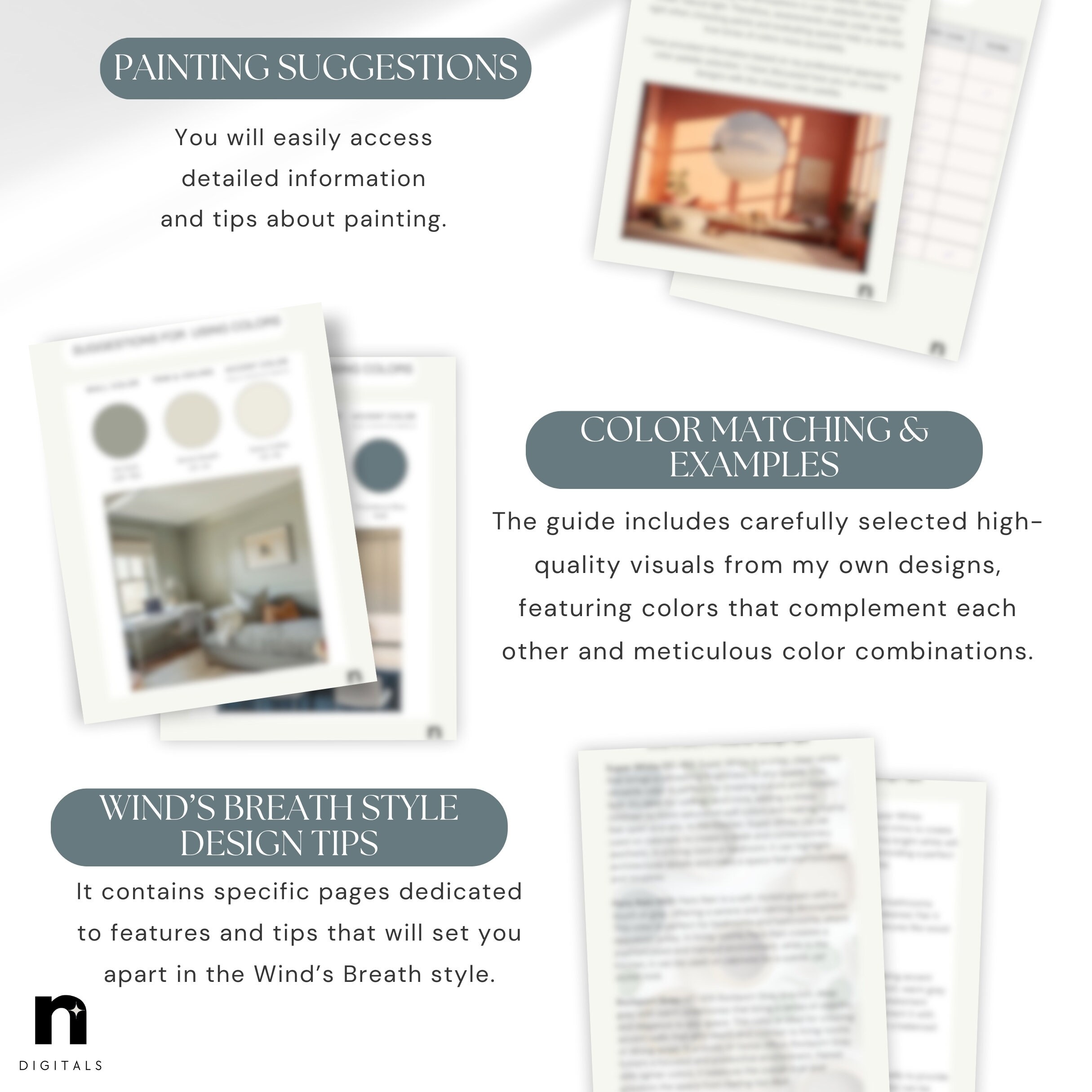 WIND'S BREATH Benjamin Moore Home Paint Color Palette With Interior ...