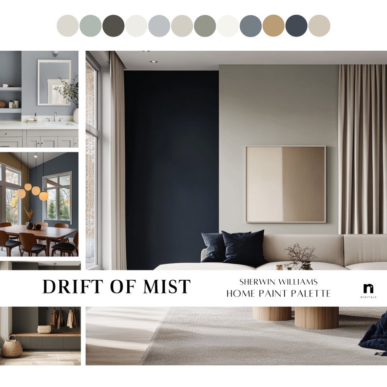 Sherwin Williams DRIFT OF MIST Home Paint Scheme Whole House Color ...
