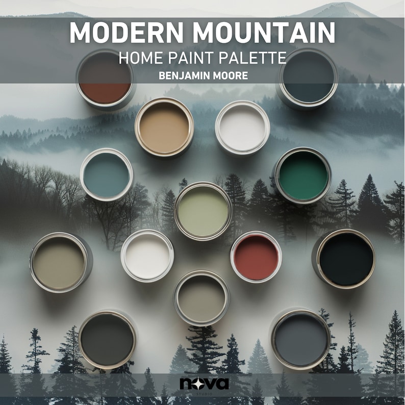 Modern Mountain House Home Paint Palette, Benjamin Moore Whole Home ...