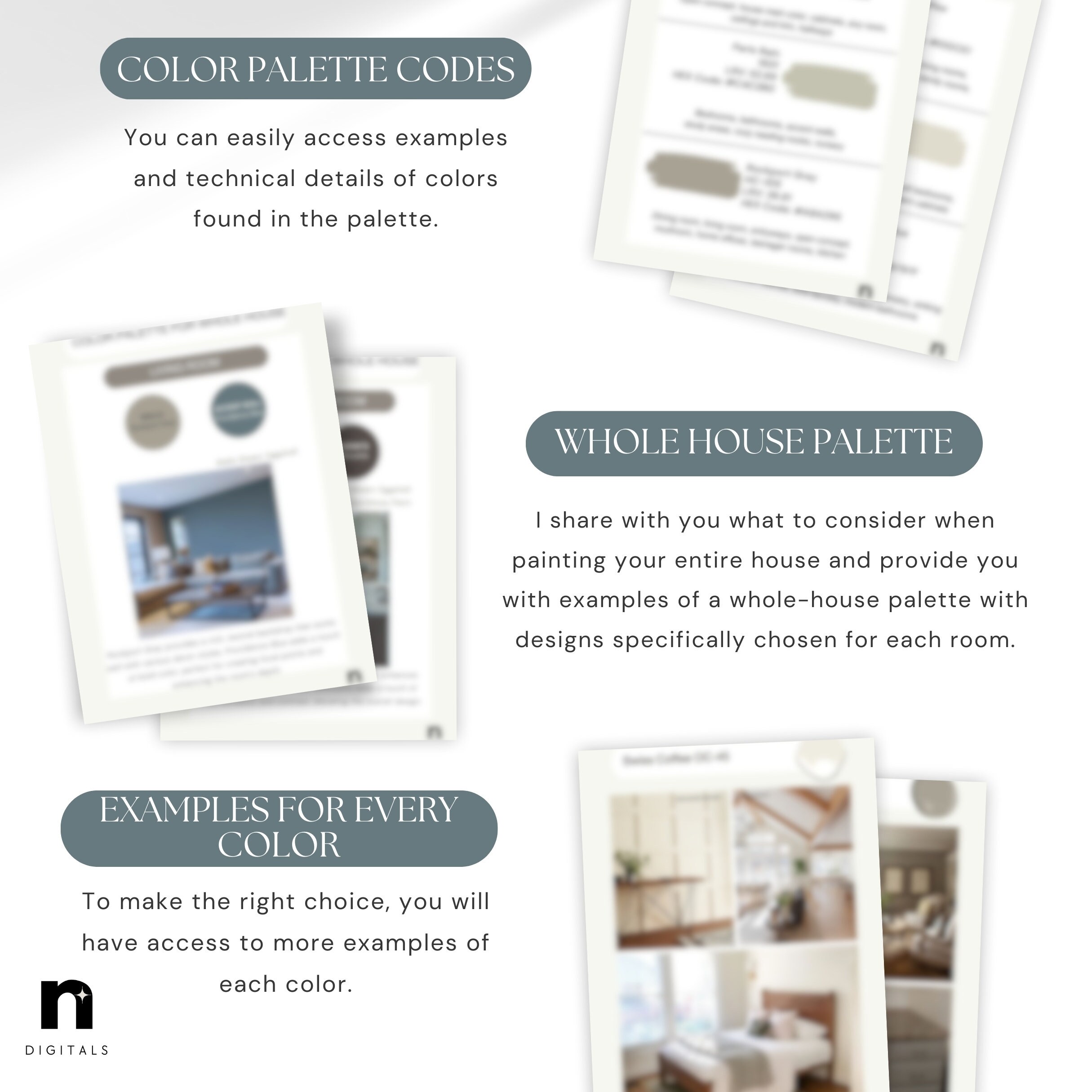 WIND'S BREATH Benjamin Moore Home Paint Color Palette With Interior ...