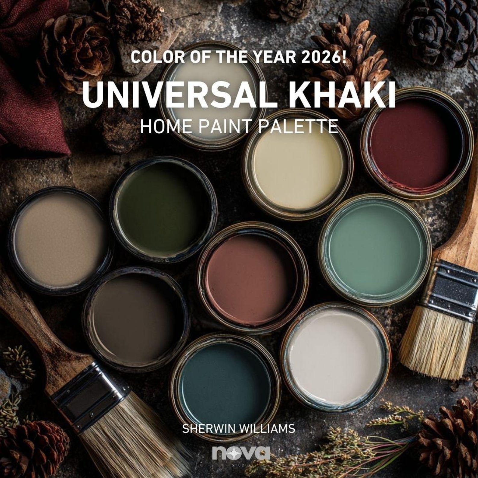 UNIVERSAL KHAKI Sherwin Williams Color Palette of the Year 2026, Modern ...