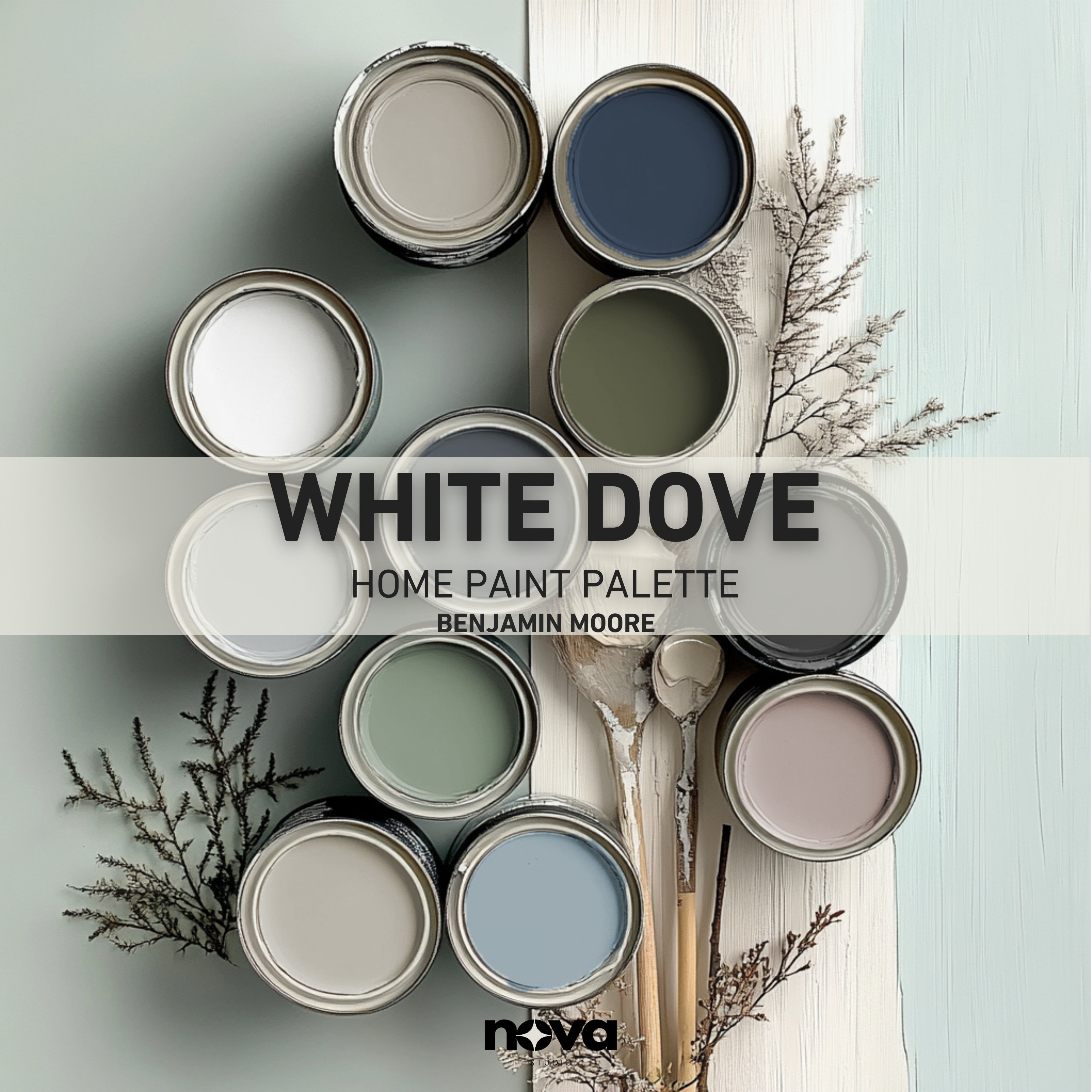 WHITE DOVE Home Paint Palette, Benjamin Moore Whole Home Color Scheme ...