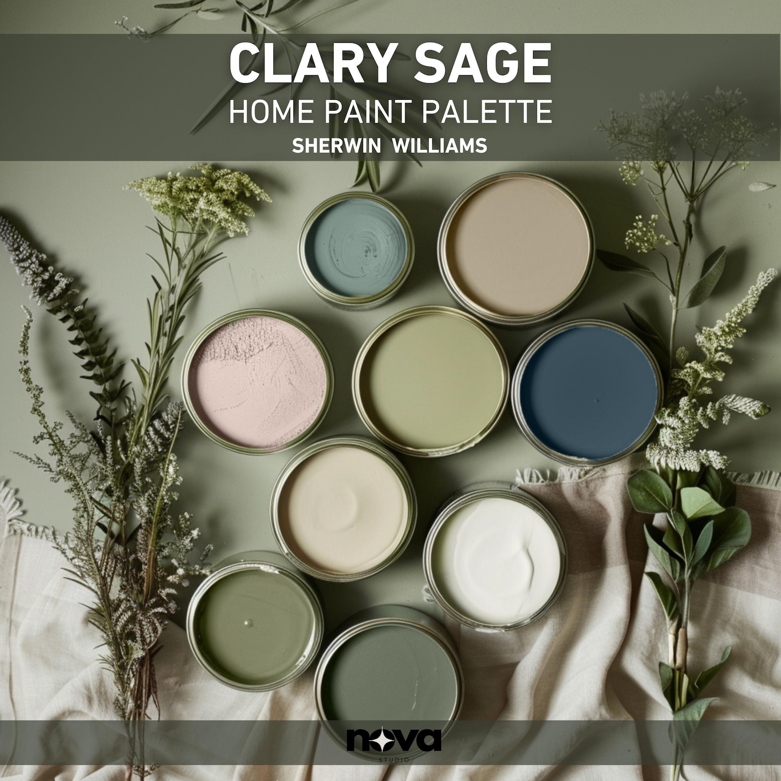 Sherwin Williams Clary Sage Color Palette: Whole House Color Scheme ...