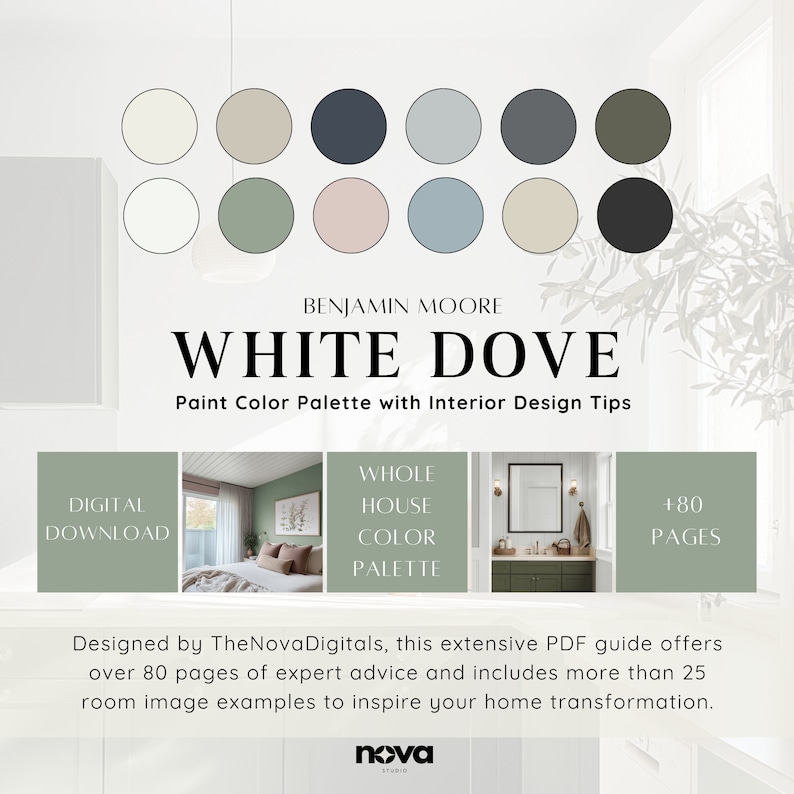 WHITE DOVE Home Paint Palette, Benjamin Moore Whole Home Color Scheme ...