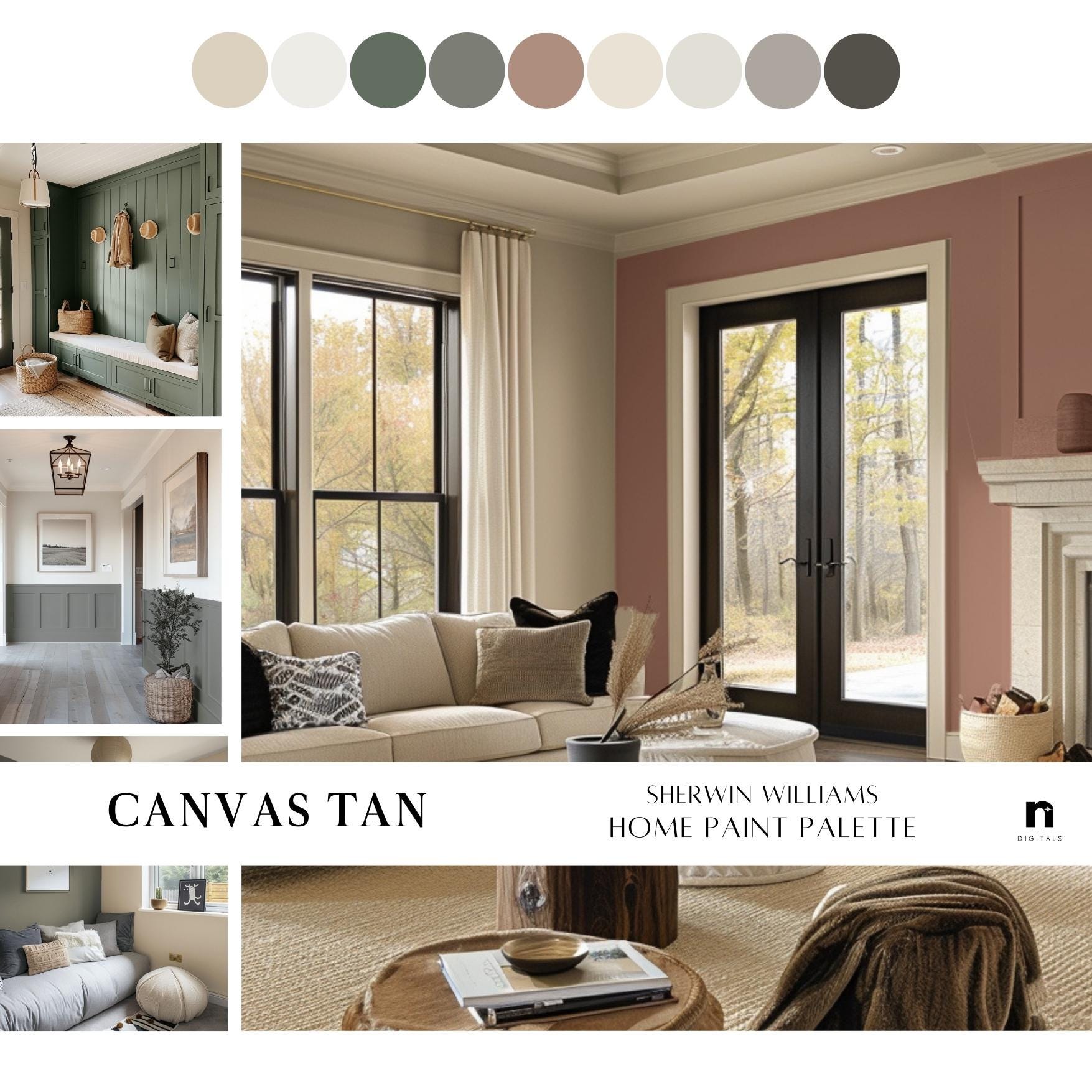 Sherwin Williams Canvas Tan Color Palette