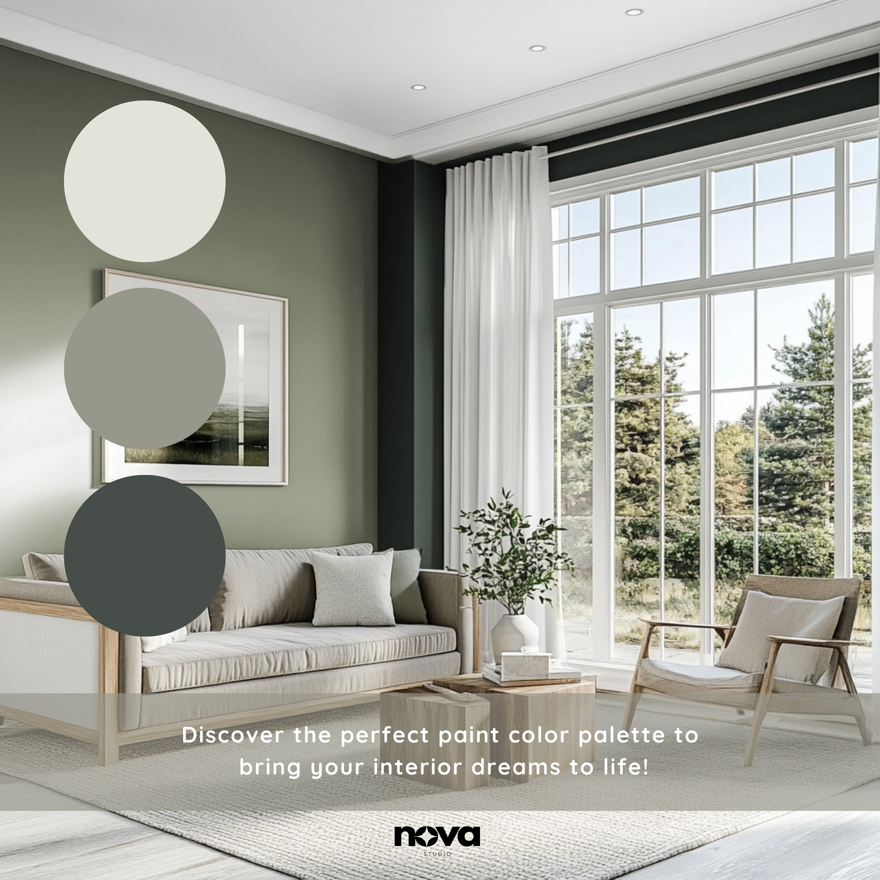 EVERGREEN FOG Sherwin Williams Paint Palette, Whole House Paint Color ...