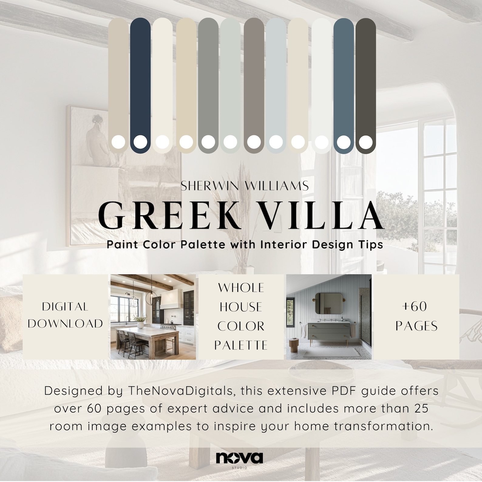 Sherwin Williams GREEK VILLA Home Paint Scheme, Whole House Color ...