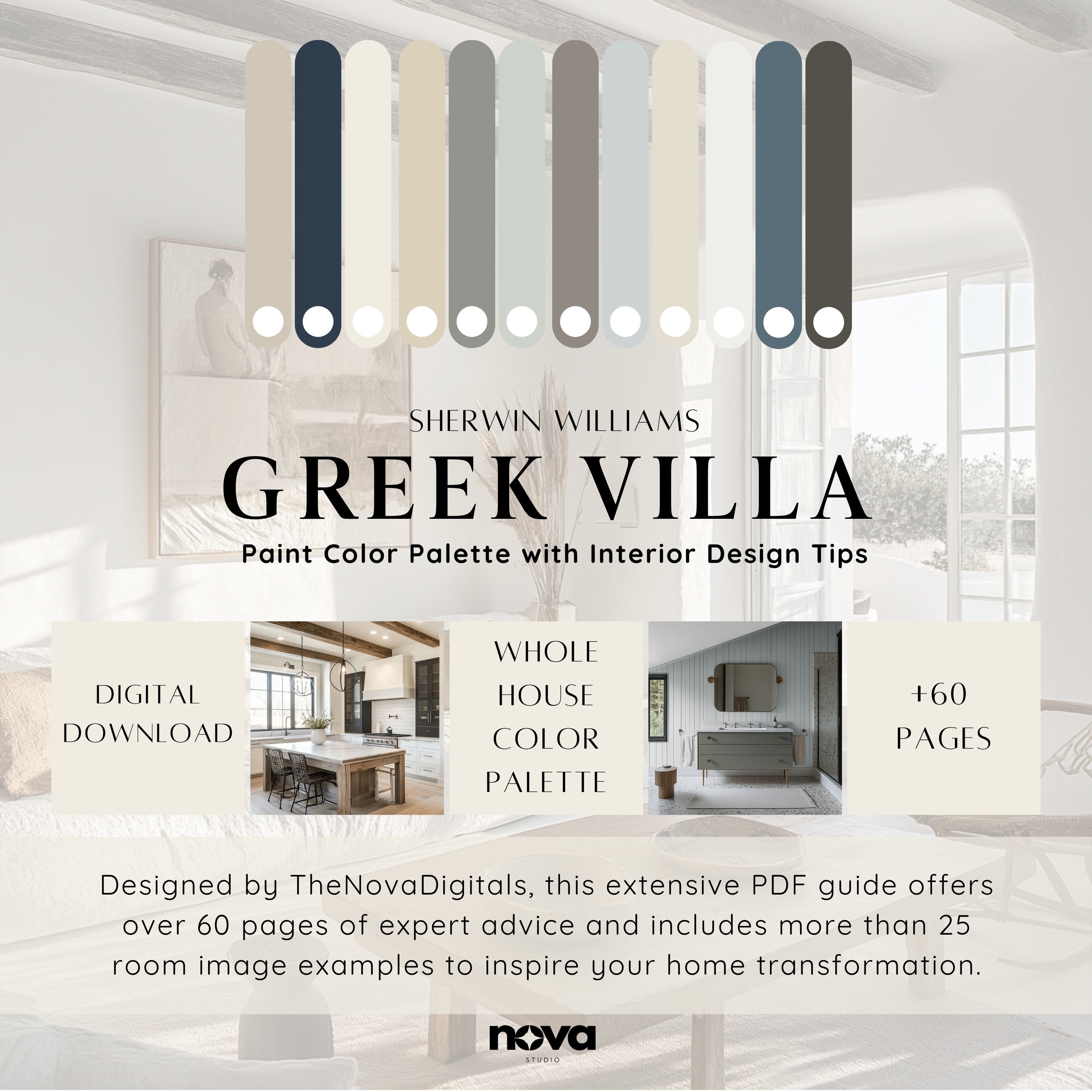 Sherwin Williams GREEK VILLA Home Paint Scheme, Whole House Color ...