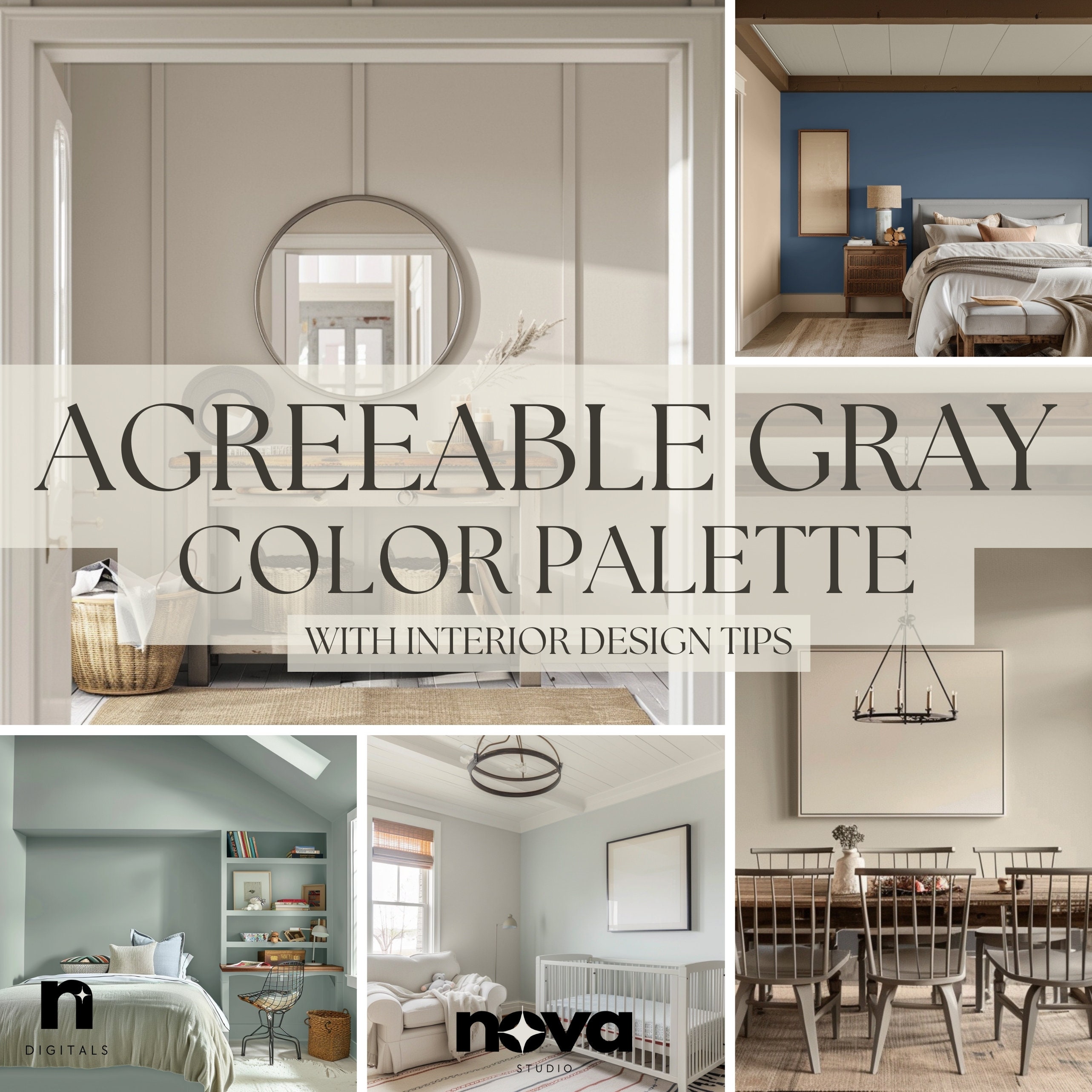 AGREEABLE GRAY Sherwin Williams Paint Palette, Whole House Color ...