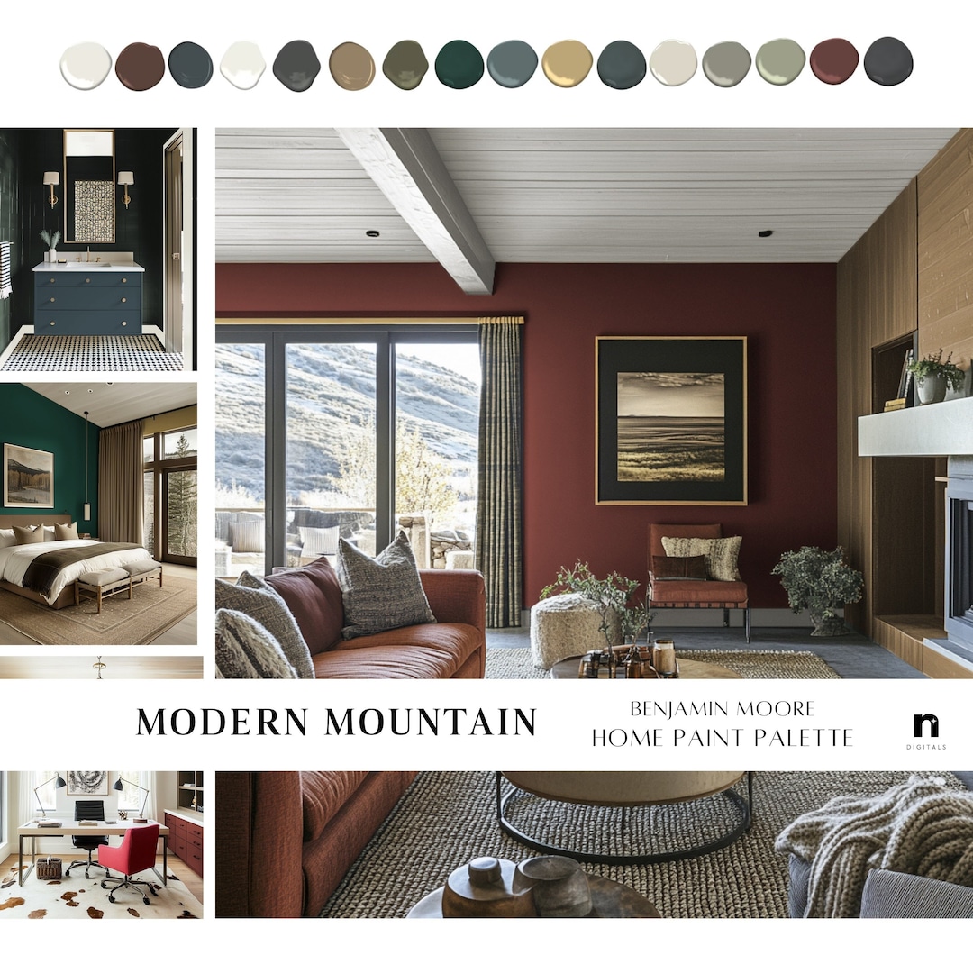 Modern Mountain House Home Paint Palette, Benjamin Moore Whole Home ...