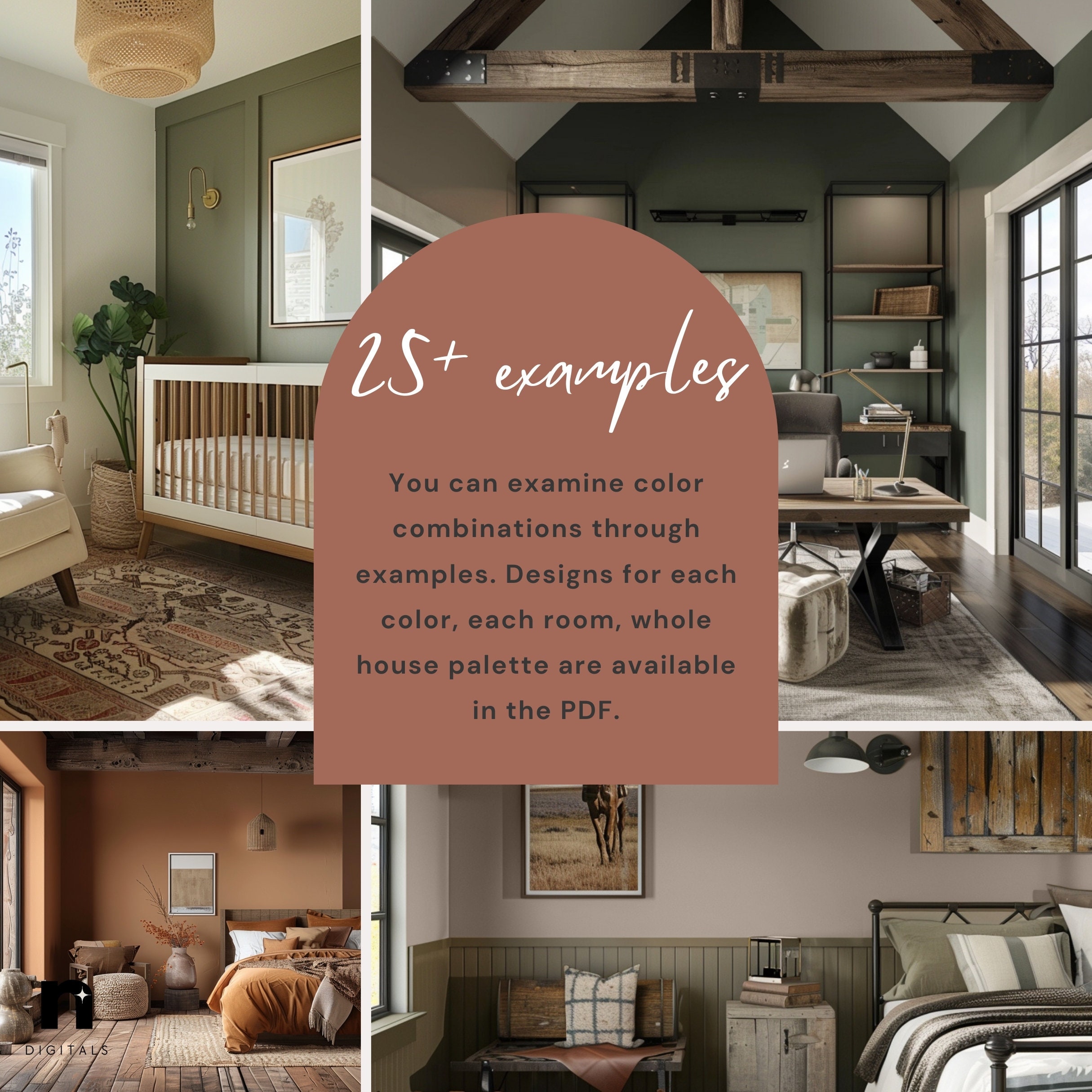 RUSTIC MODERN Home Color Palette, Sherwin Williams Paint Palette, Whole ...