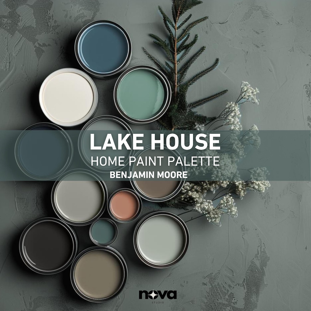 Lake House Home Paint Palette, Benjamin Moore Whole Home Color Scheme ...