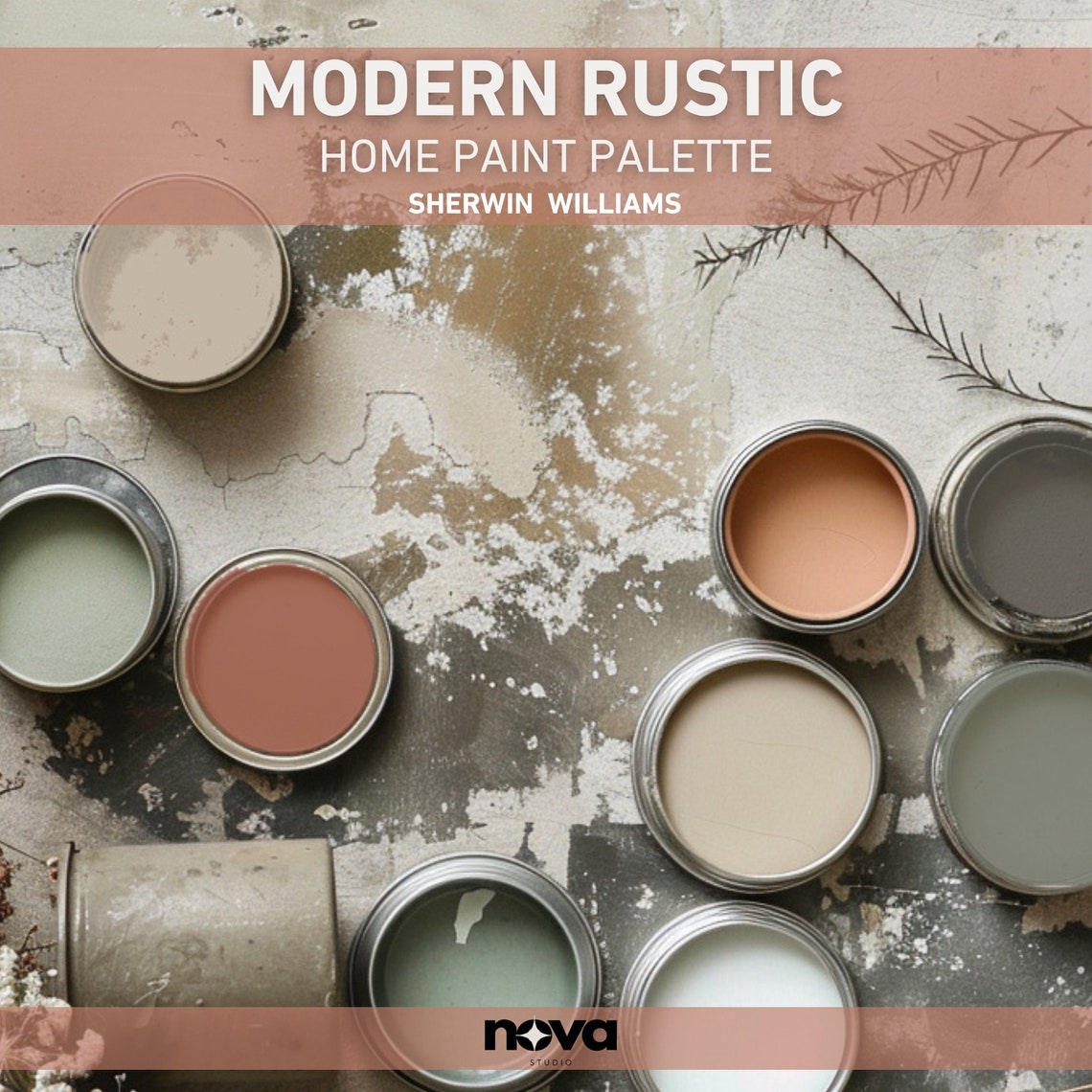 RUSTIC MODERN Home Color Palette, Sherwin Williams Paint Palette, Whole ...