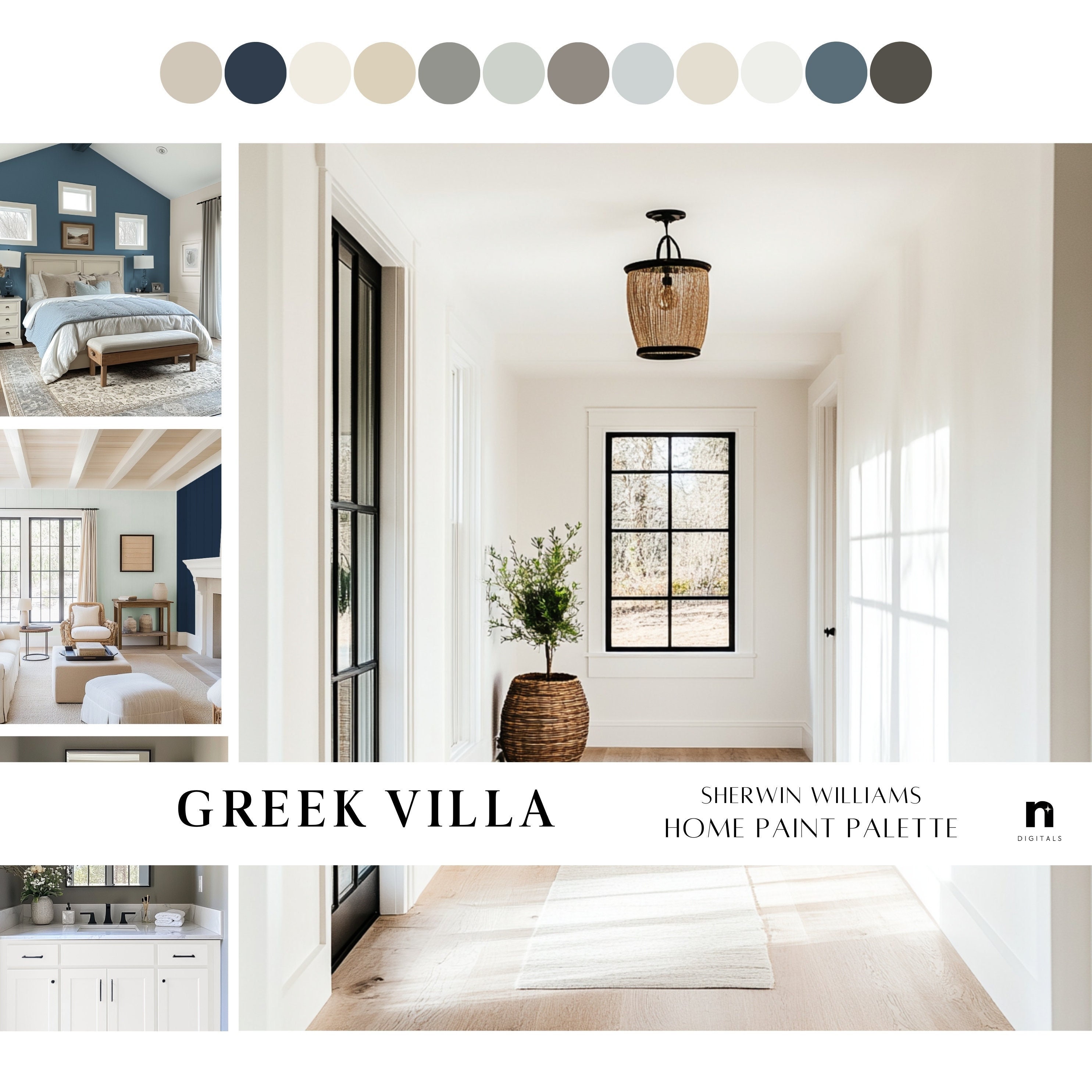 Sherwin Williams GREEK VILLA Home Paint Scheme, Whole House Color ...
