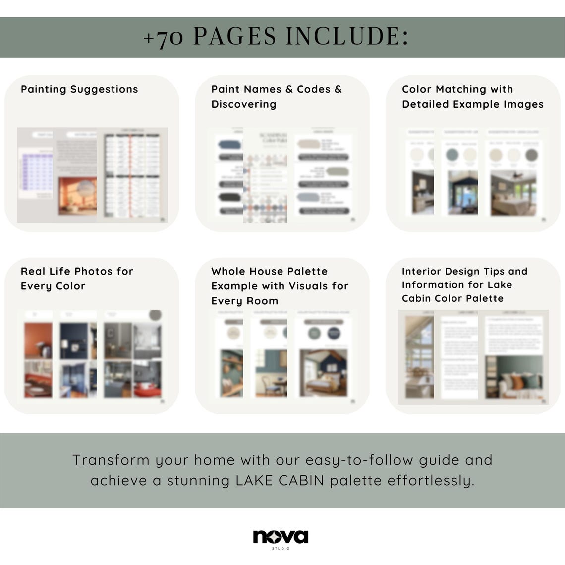 Lake Cabin Benjamin Moore Home Color Palette Whole House Paint Scheme ...