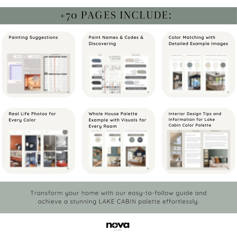 Lake Cabin Benjamin Moore Home Color Palette Whole House Paint Scheme ...