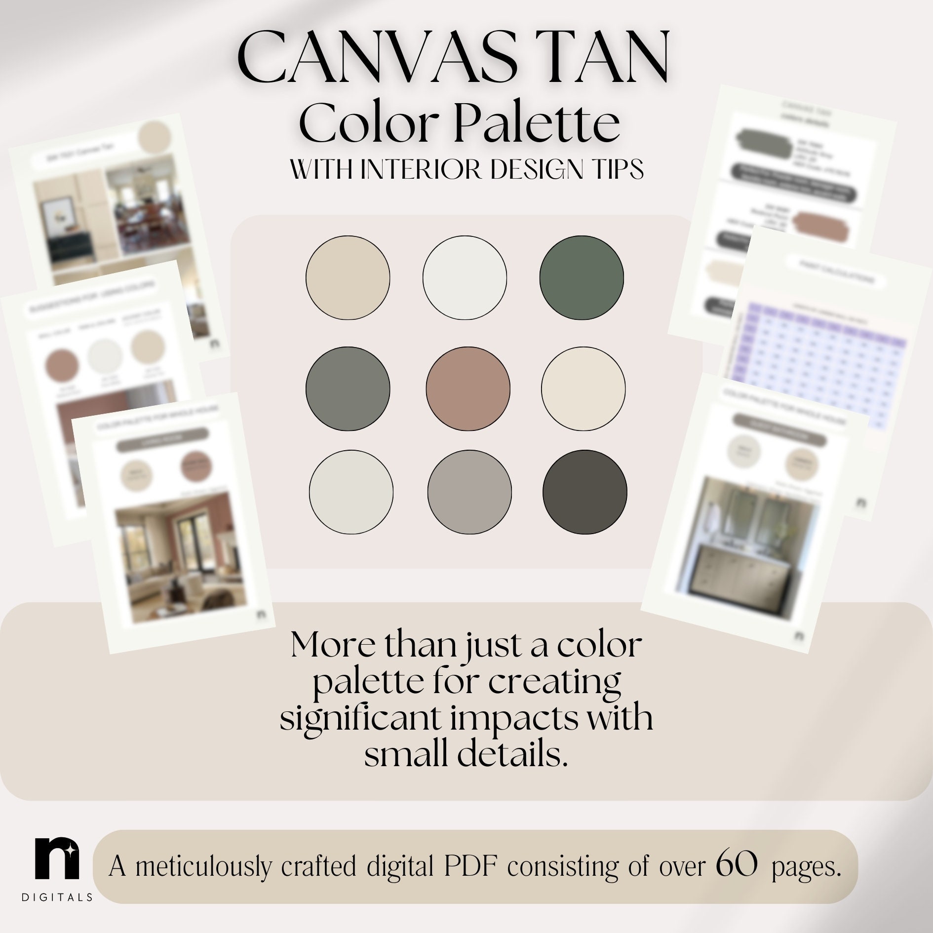 CANVAS TAN Sherwin Williams Paint Palette, Whole House Color Palette ...